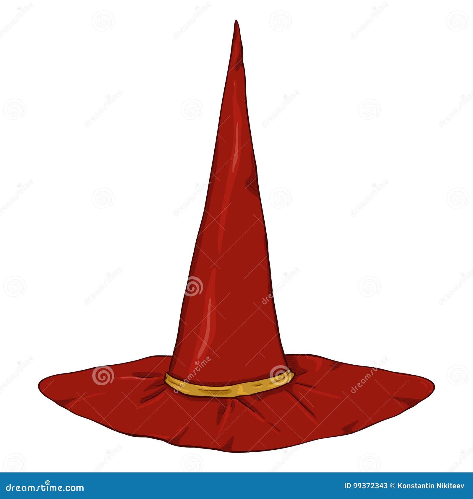 Vector Cartoon Single Red Wizards Hat Stock Vector - Illustration of ...