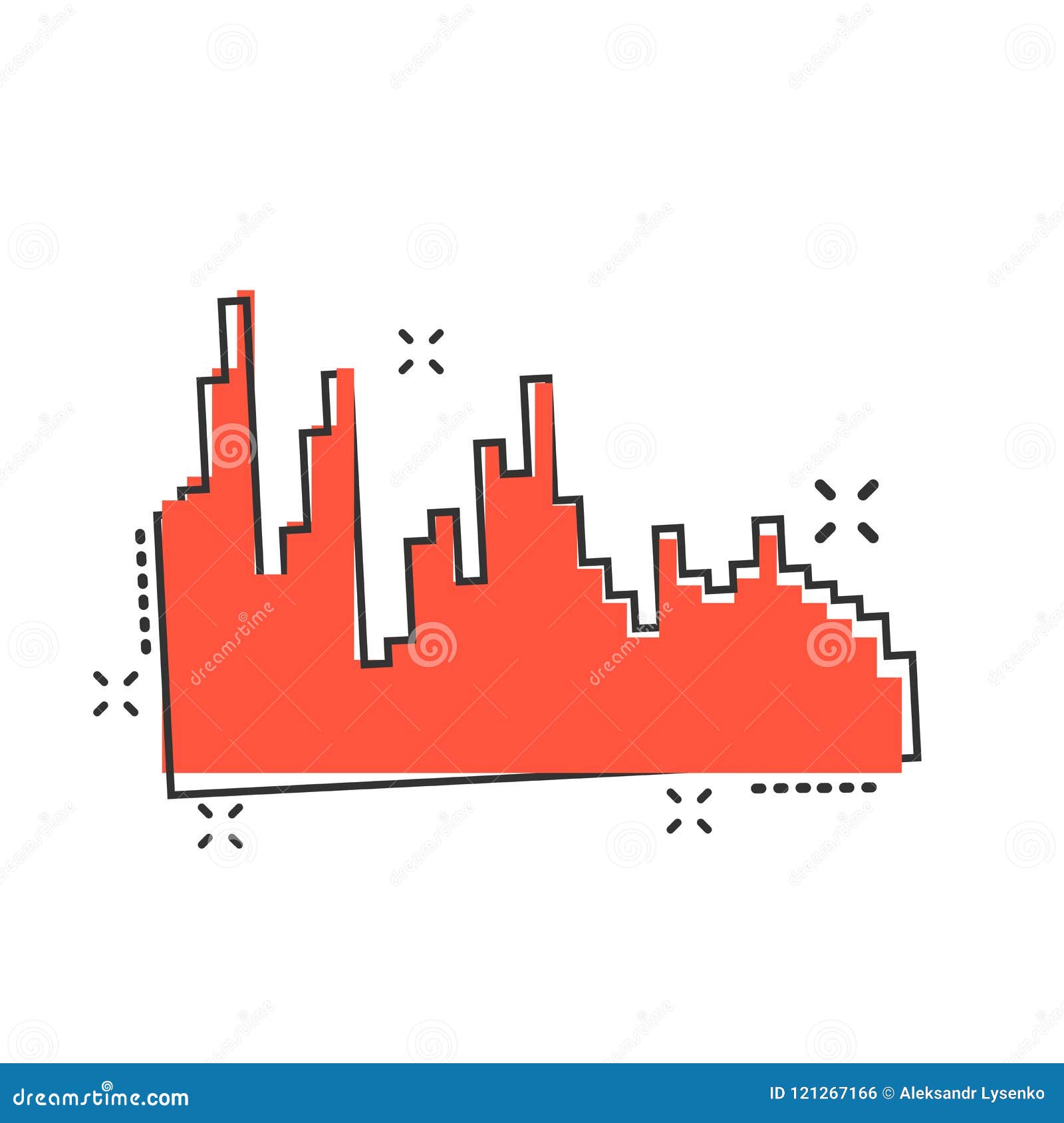 Vector Cartoon Sound Waveforms Icon in Comic Style. Musical Pulse Sign ...