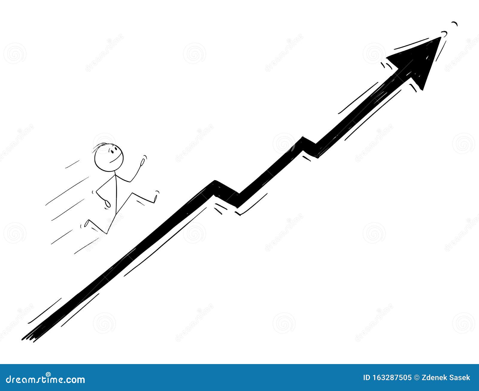 Vector Cartoon Illustration of Businessman Running Up the Chart or ... Vector Cartoon Illustration of Businessman Running Up the Chart or ...