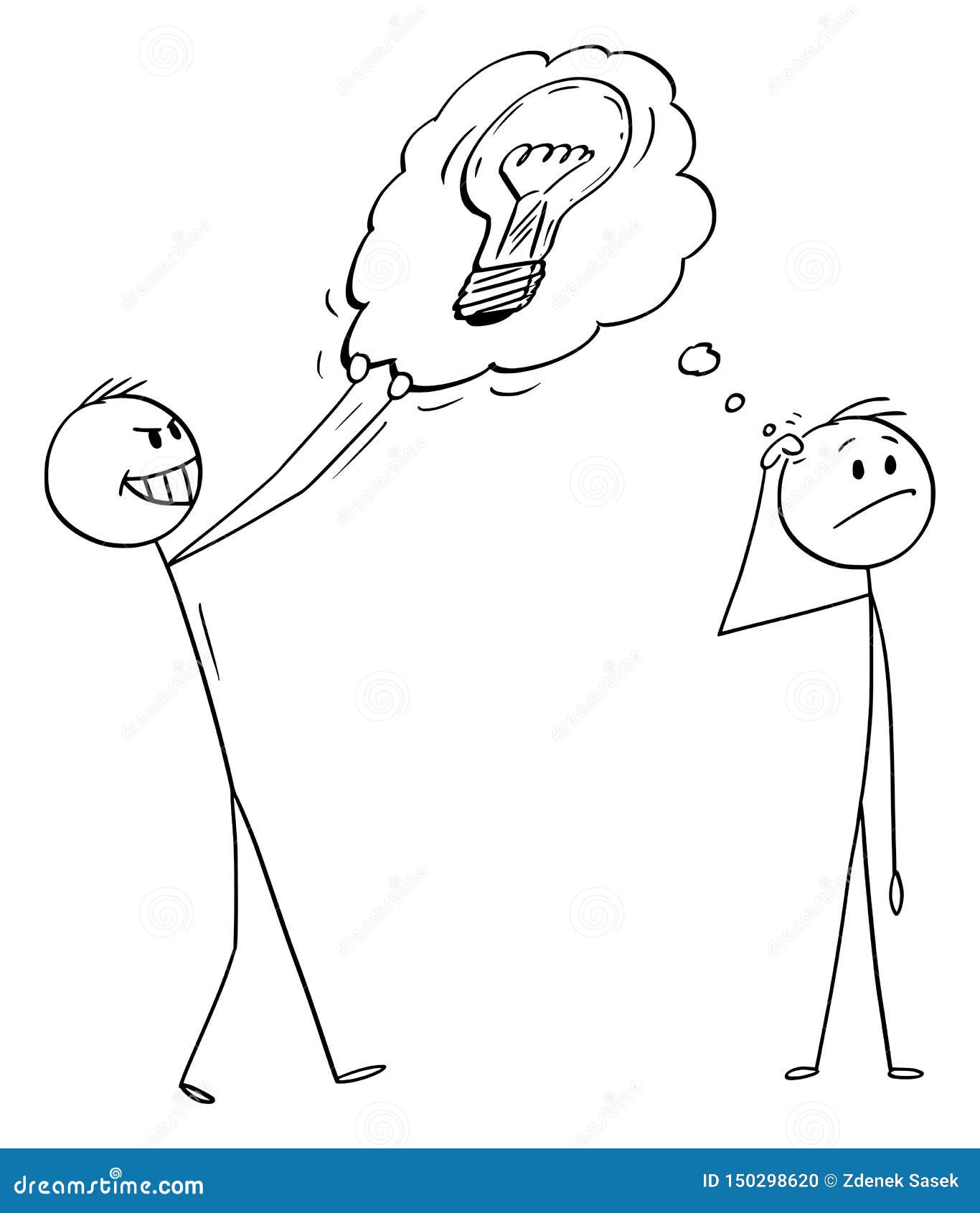 Vector Cartoon of Man Thinking about Solution or Invention and ...