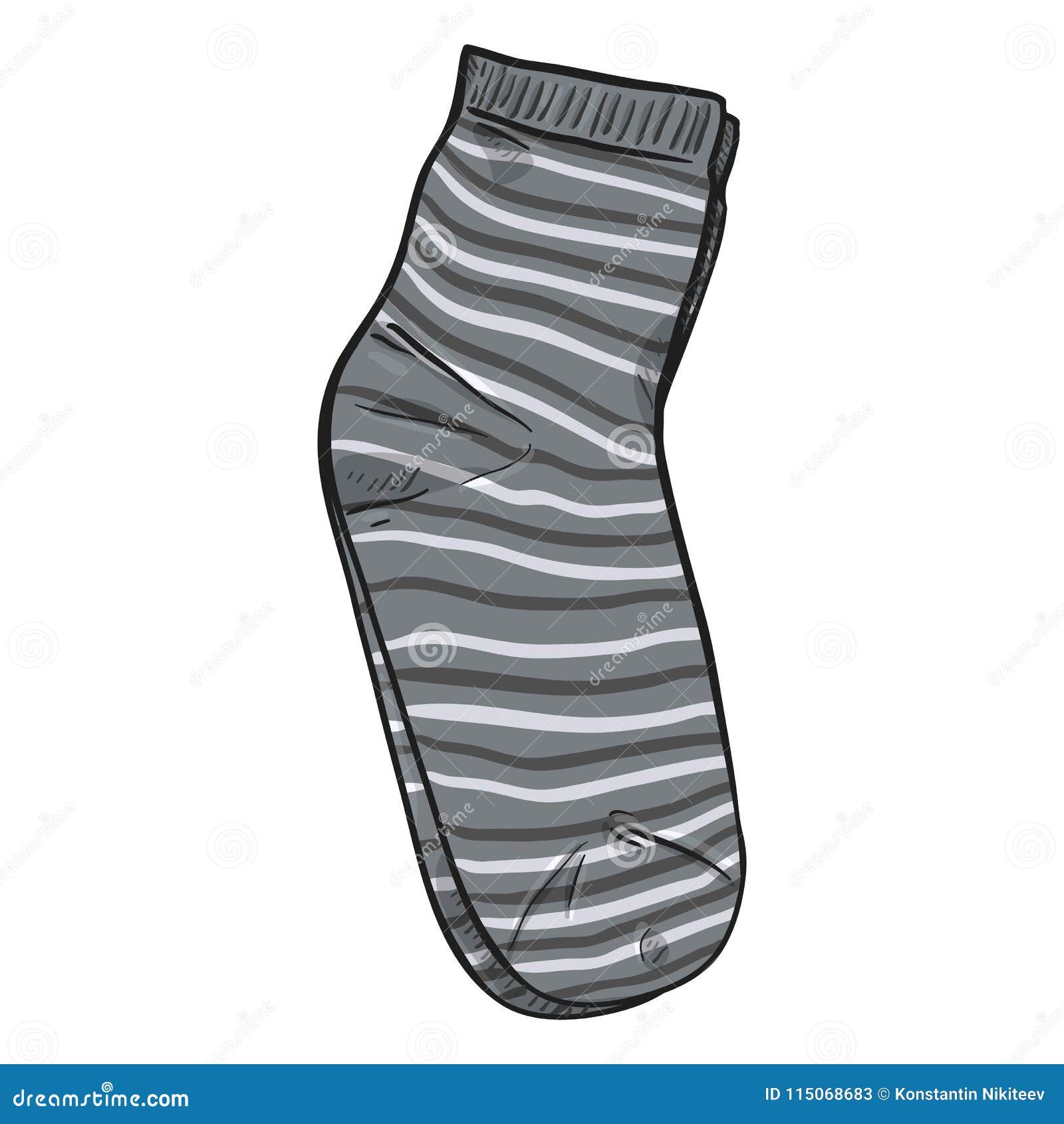 Vector Cartoon Striped Gray Socks Stock Vector - Illustration of ...