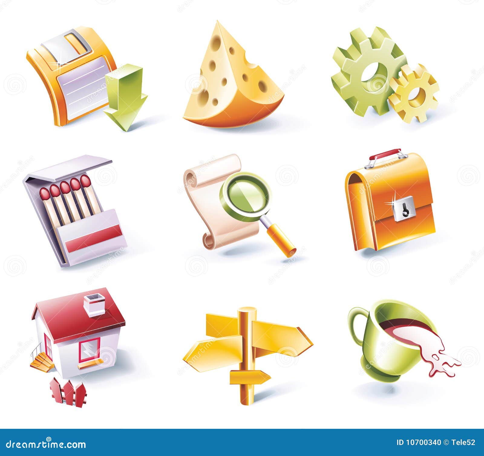 Vector Cartoon Style Icon Set. Part 2 Stock Vector - Illustration of ...