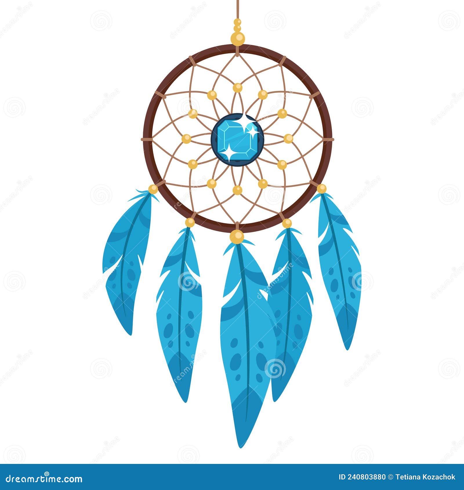 Vector Cartoon Style Illustration of Dream Catcher Stock Vector ...