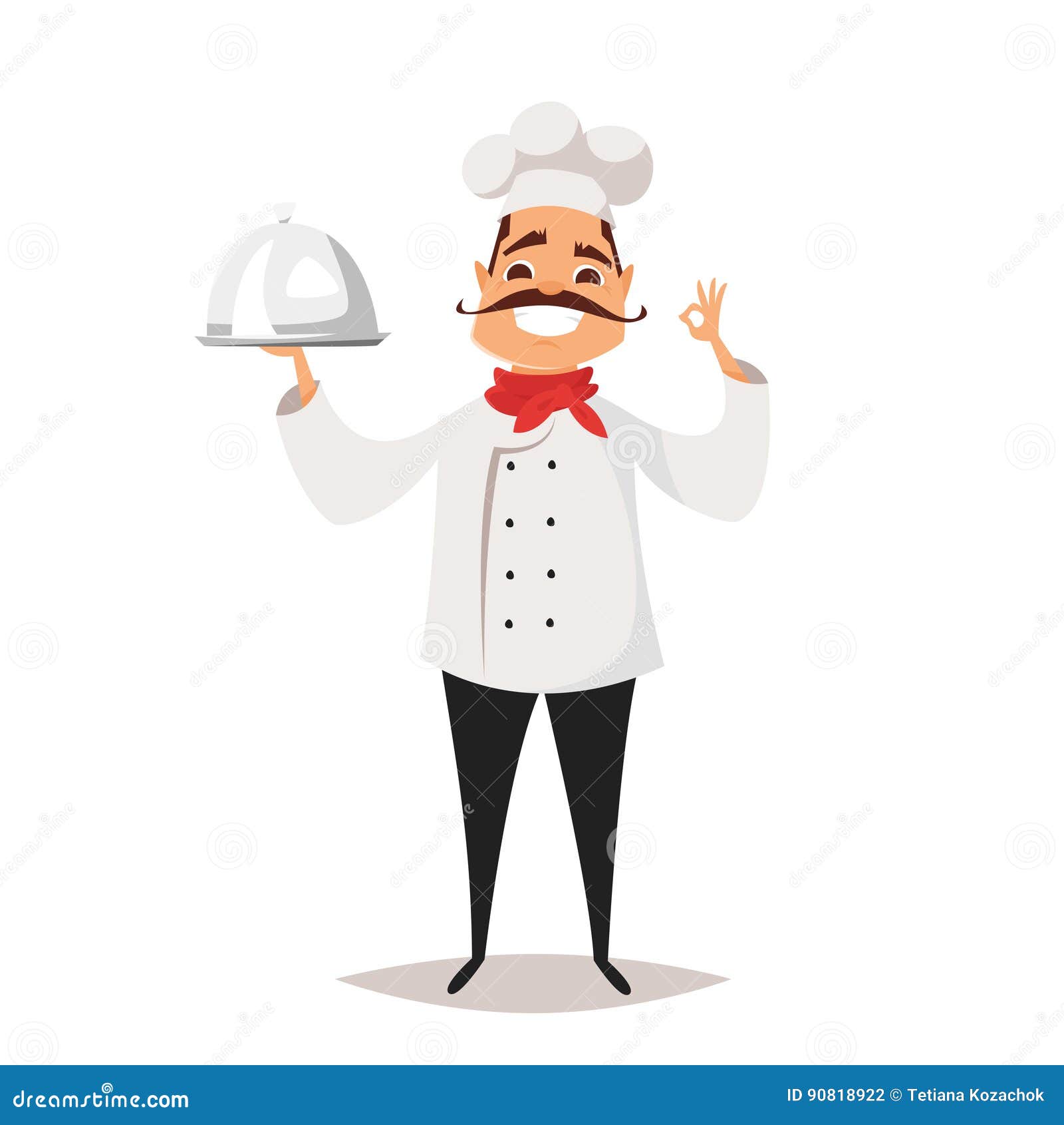 Vector Cartoon Style Illustration of Smiling Chef Cook. Stock Vector ...