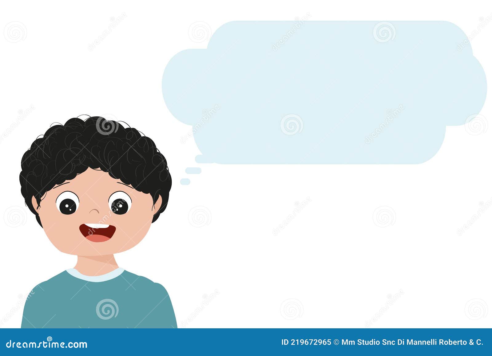 VEctor Cartoon Style Kid, Comics Speak Bubbles with Empty Space for ...