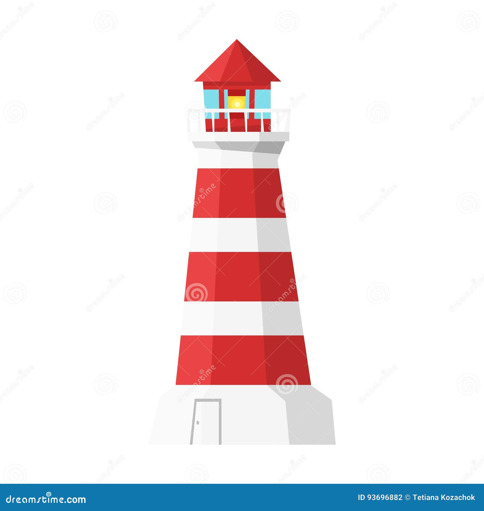Vector Cartoon Style Lighthouse. Icon for Web. on White Background ...