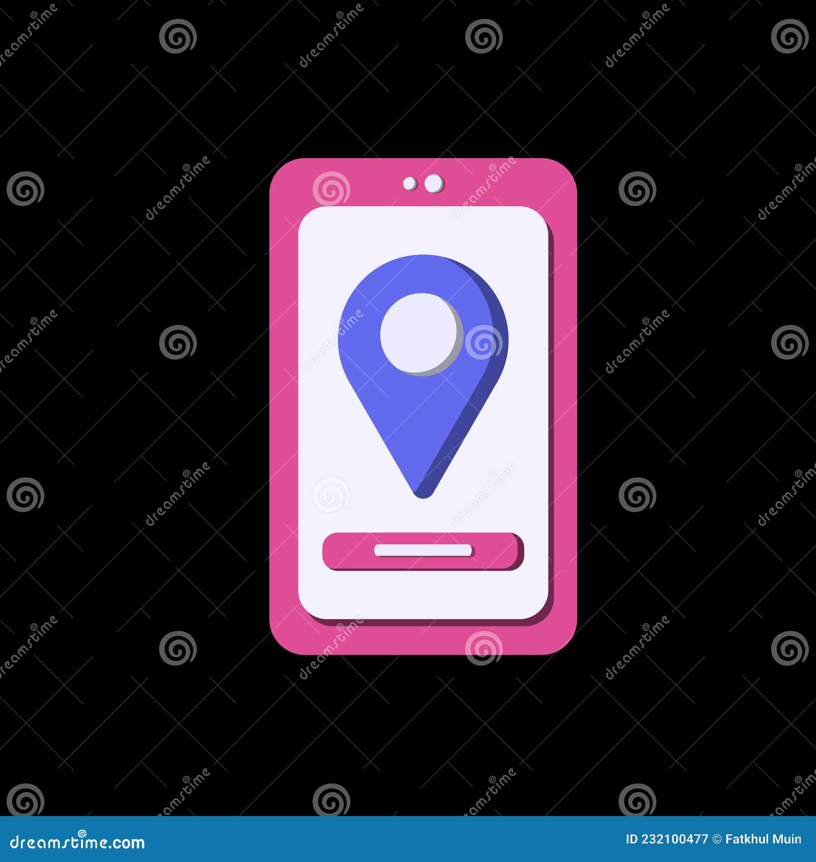 Vector Cartoon Style Minimal City Map Navigation Smartphone Icon ...