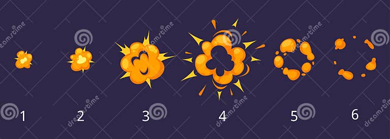 Explosion Frames for Animation Stock Vector - Illustration of design ...