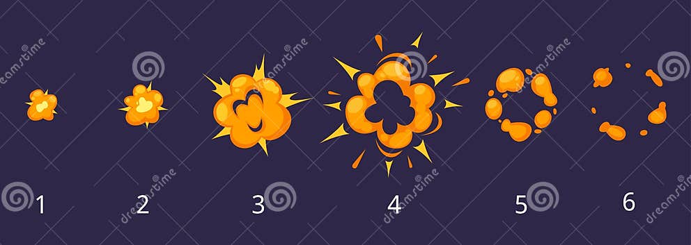 Explosion Frames for Animation Stock Vector - Illustration of design ...