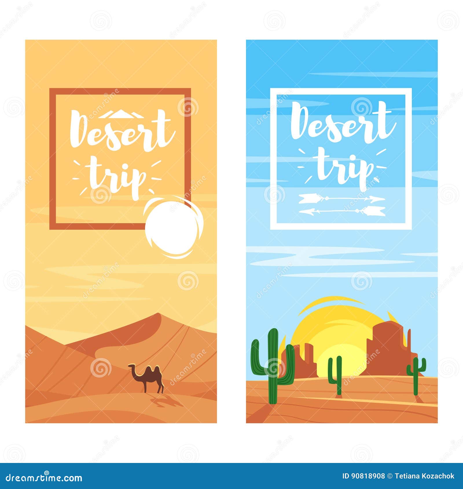 Desert Trip Vector Website Landing Page Template. Paper Cut Camel ...