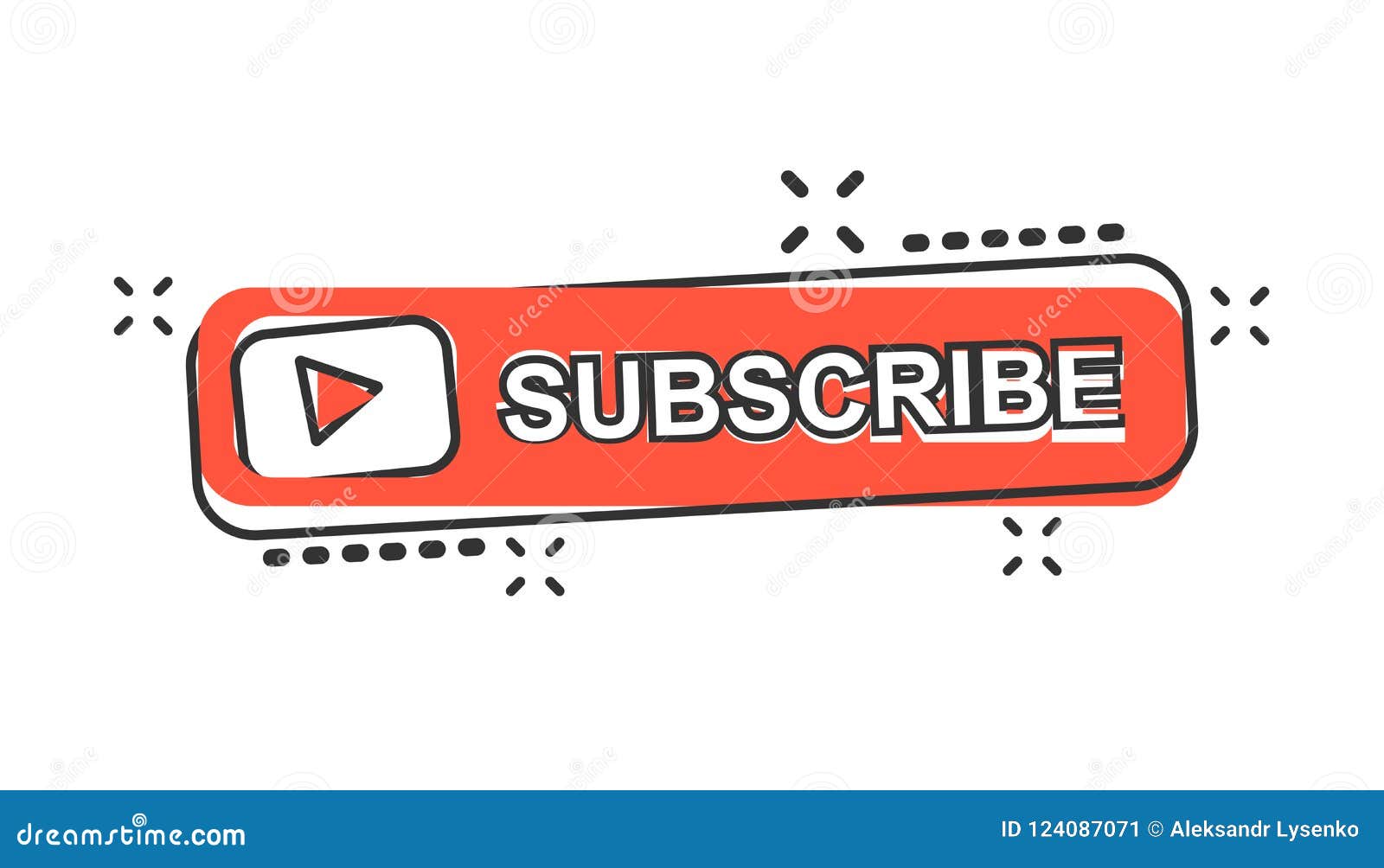 Vector Cartoon Subscribe Button Icon in Comic Style. Subscribe S Stock ...