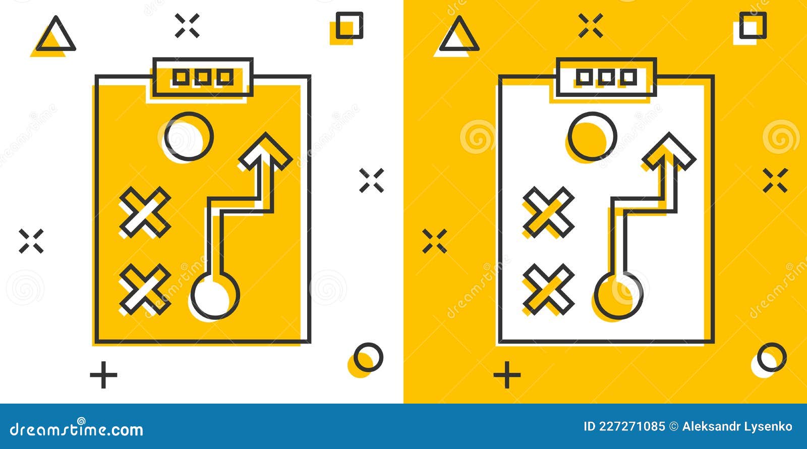 Vector Cartoon Tactical Plan Document Icon in Comic Style. Strategy ...