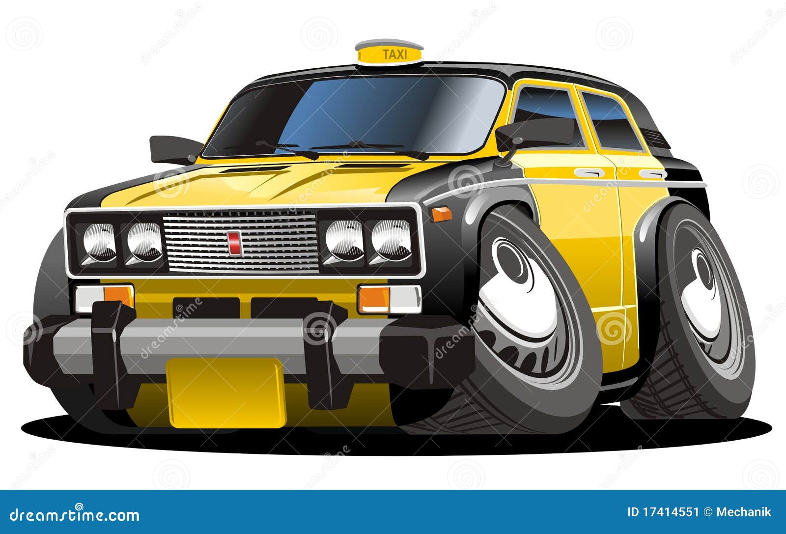 Vector Cartoon Taxi Stock Image - Image: 17414551