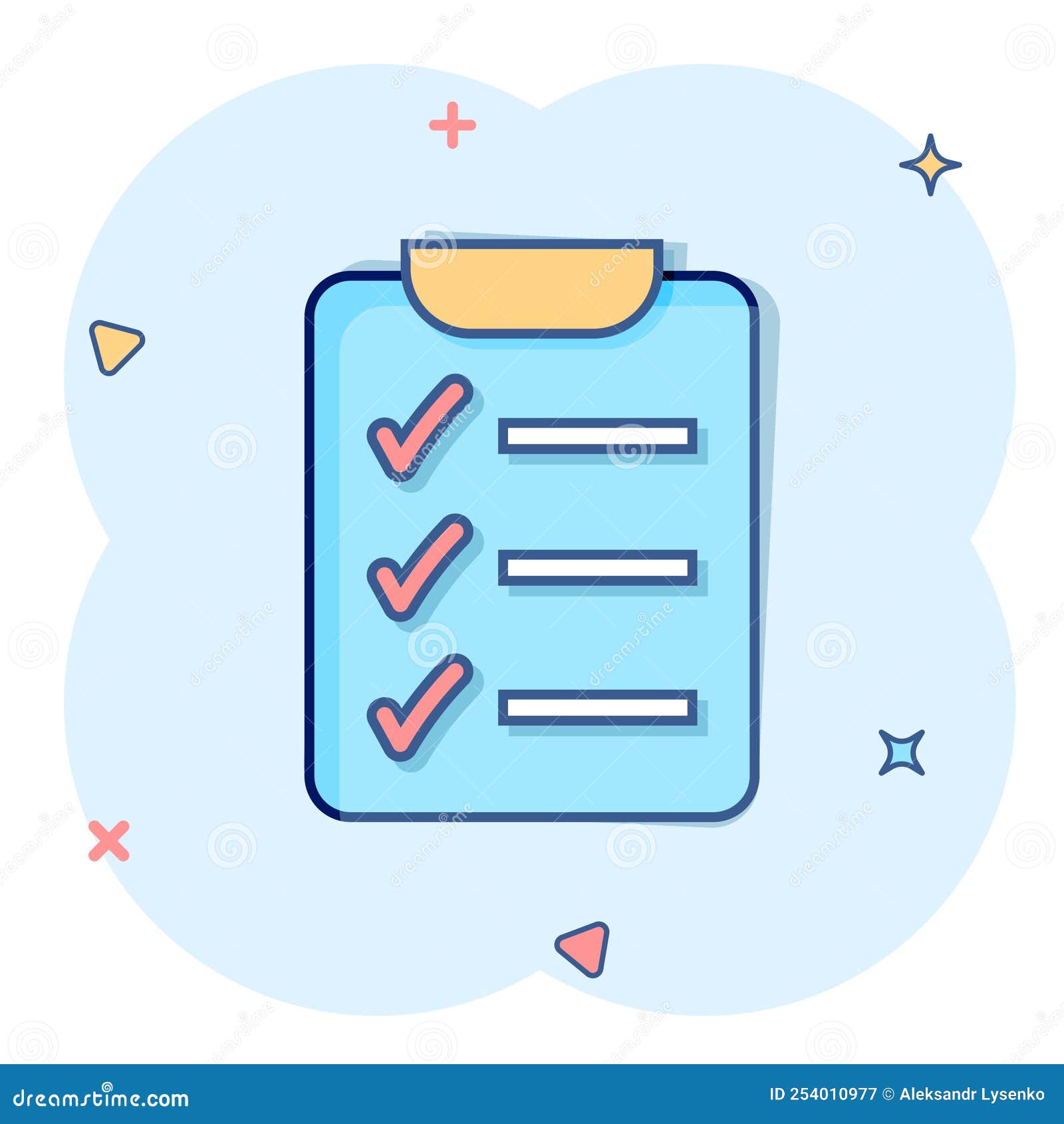 Vector Cartoon To Do List Icon in Comic Style. Checklist, Task List ... Vector Cartoon To Do List Icon in Comic Style. Checklist, Task List ...