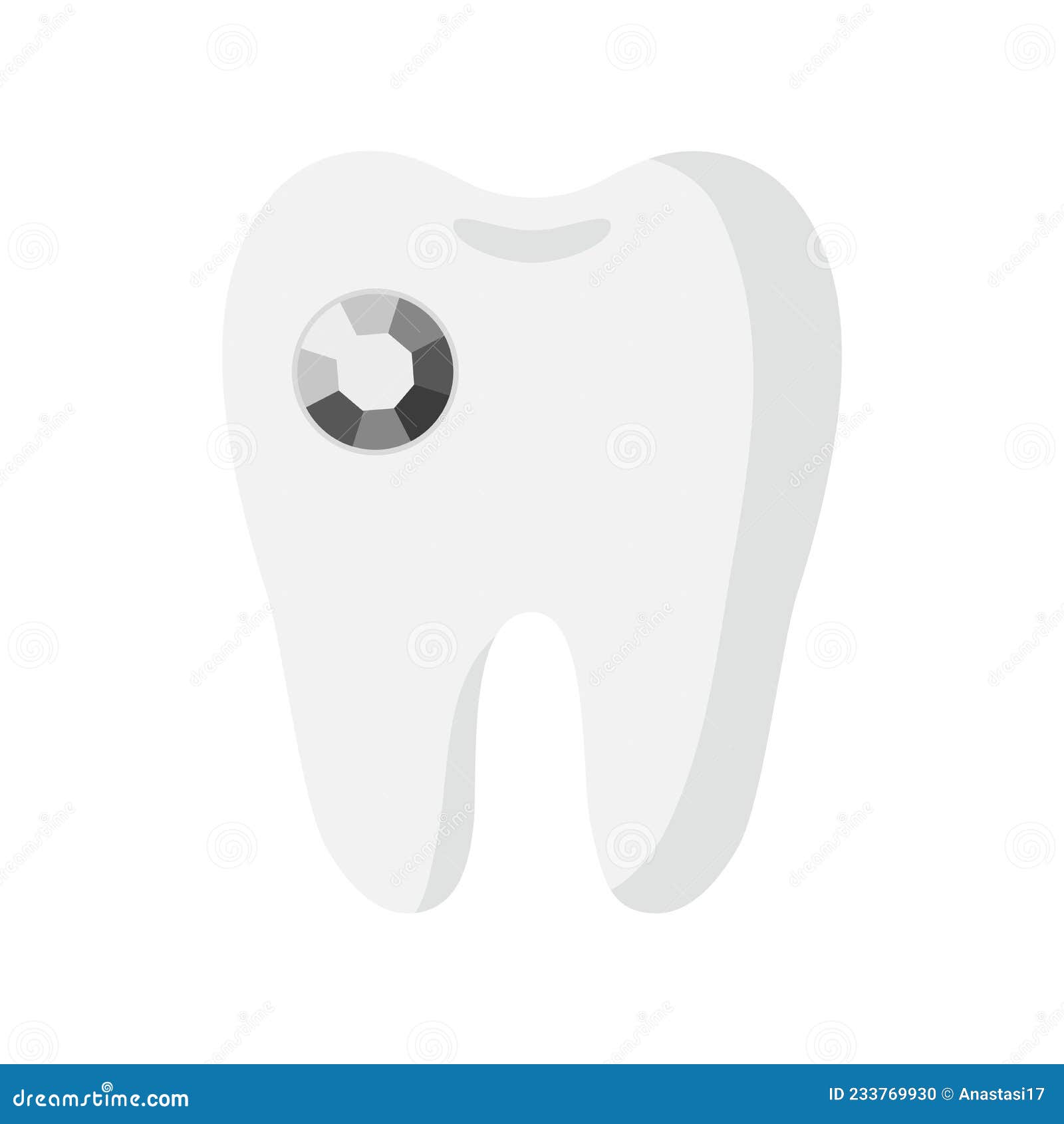 Vector Cartoon Tooth with Inlaid Diamonds Stock Vector - Illustration ...