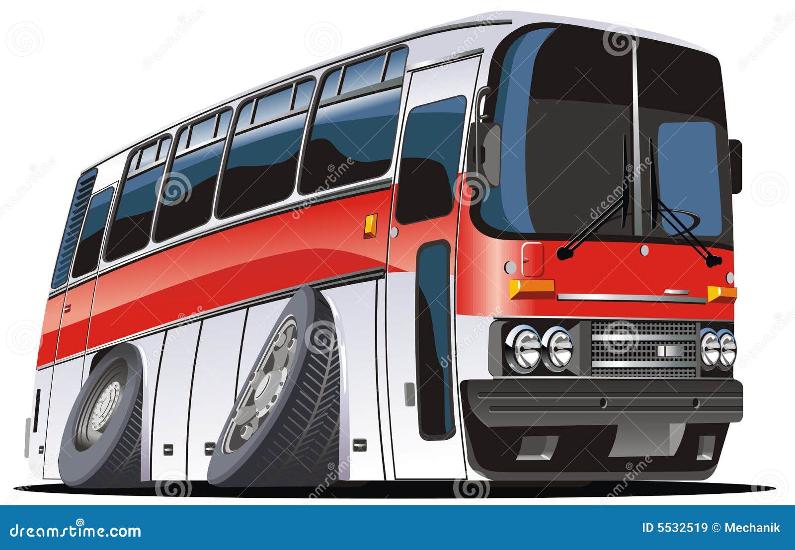 Vector Cartoon Tourist Bus Royalty Free Stock Images - Image: 5532519
