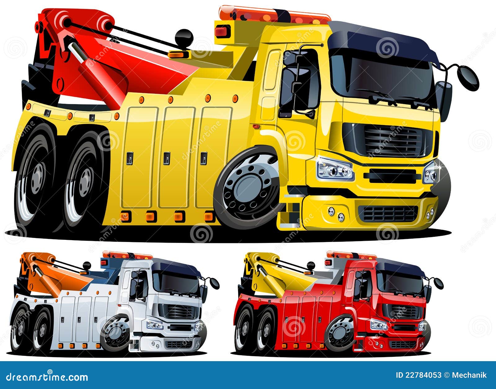 Vector Cartoon Tow Truck. One-click Repaint Stock Vector - Illustration ...