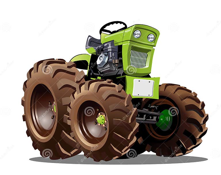 Vector Cartoon Tractor stock vector. Illustration of industry - 114648373
