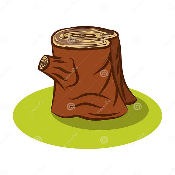 Vector Cartoon Tree Stump with Knot Stock Vector - Illustration of ...