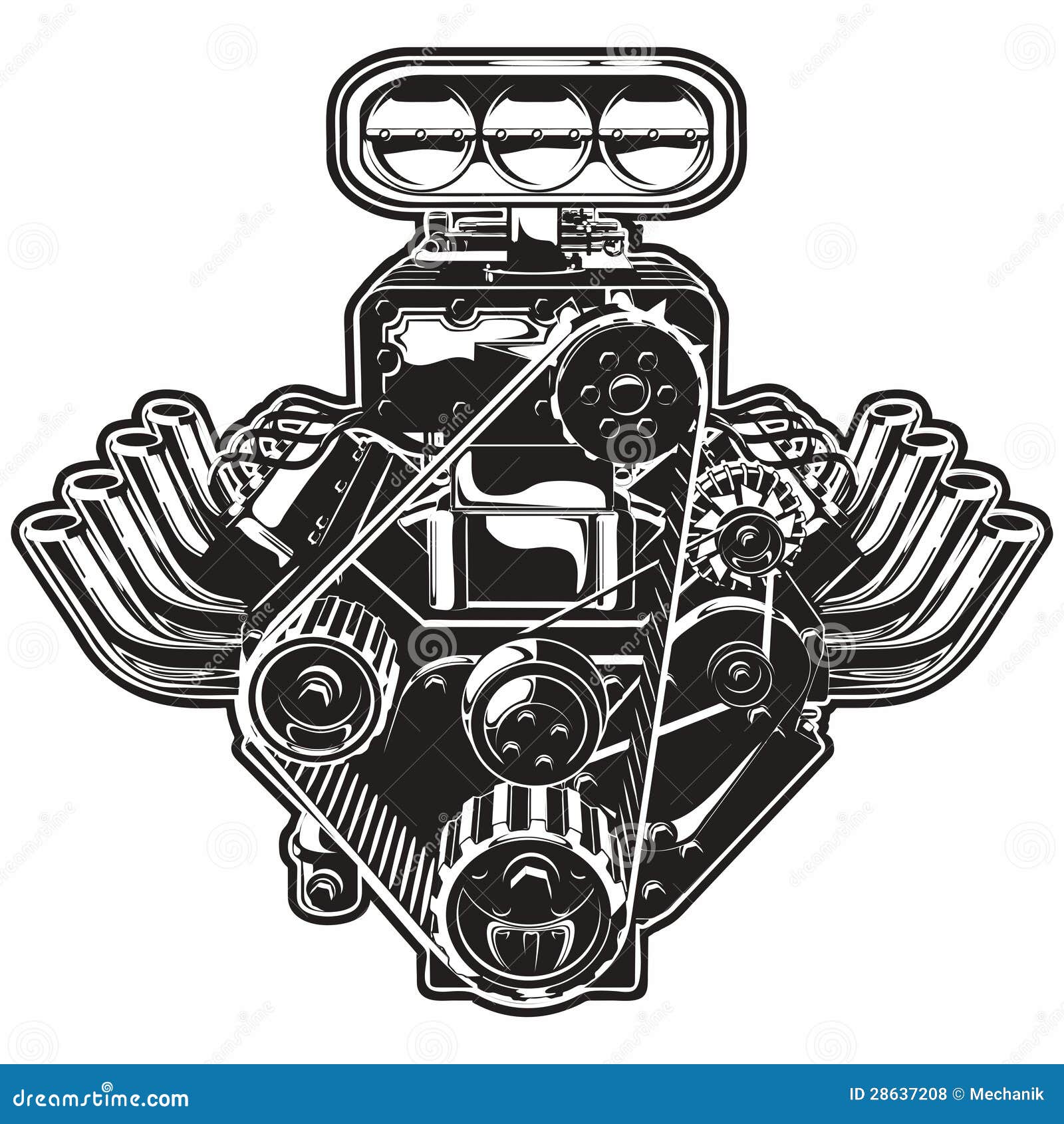Vector Cartoon Turbo Engine Stock Vector - Illustration of pipe, race ...