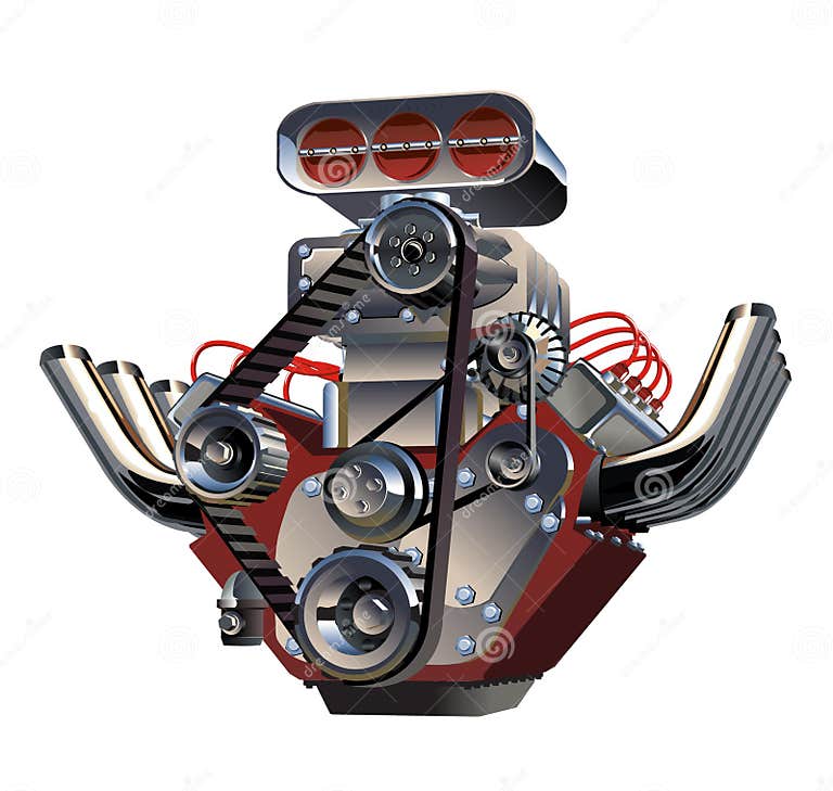 Vector Cartoon Turbo Engine Stock Vector - Illustration of race, pipes ...