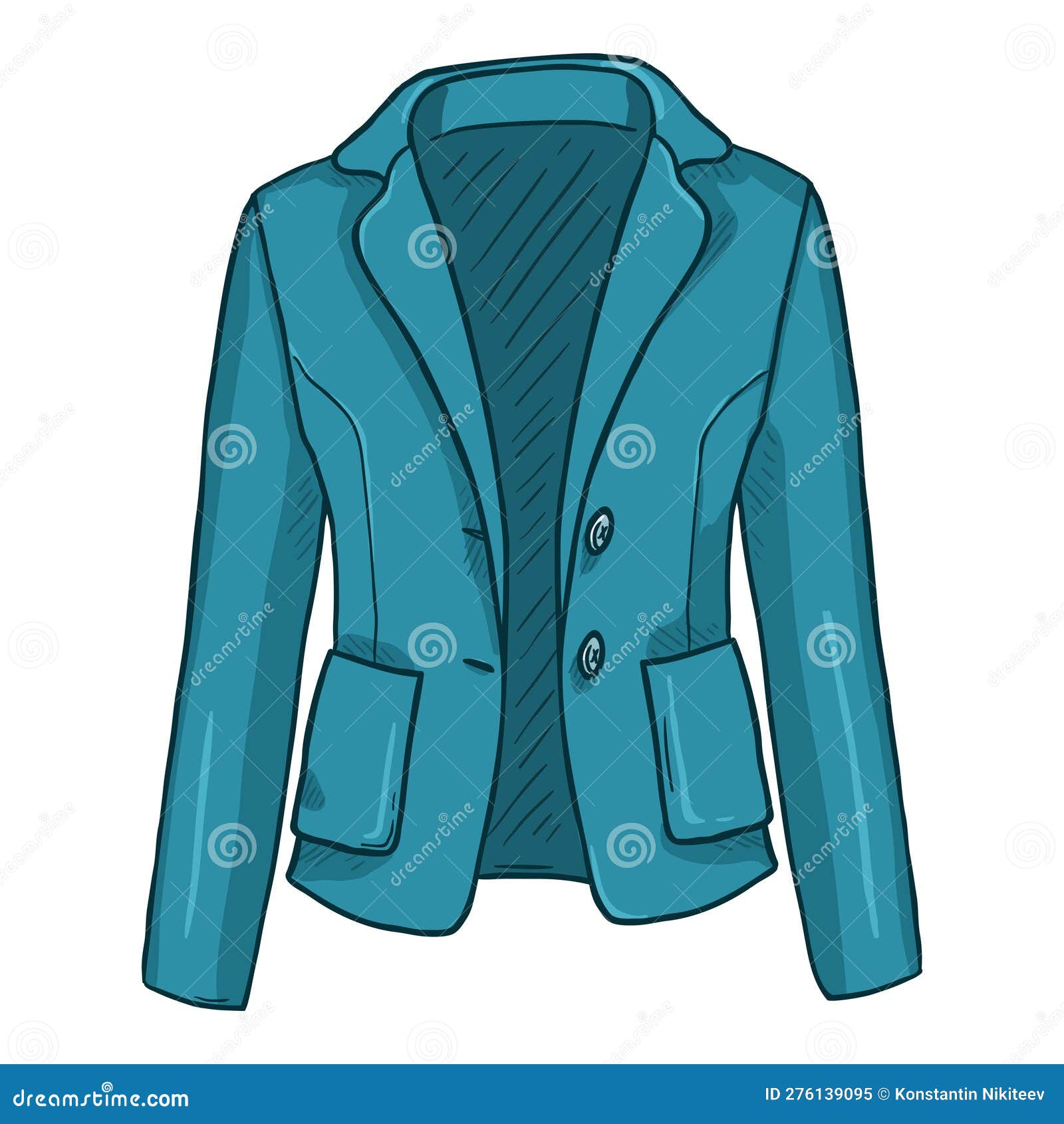 Vector Cartoon Turquoise Women Jacket Stock Vector - Illustration of ...