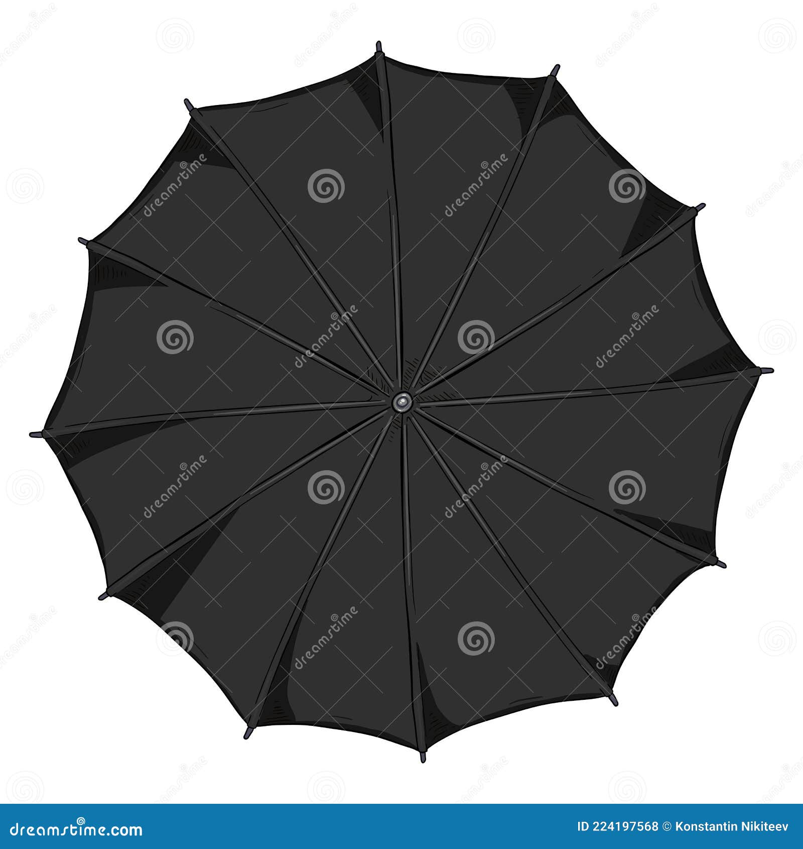 Vector Cartoon Umbrella Illustration. Top View Stock Vector ...