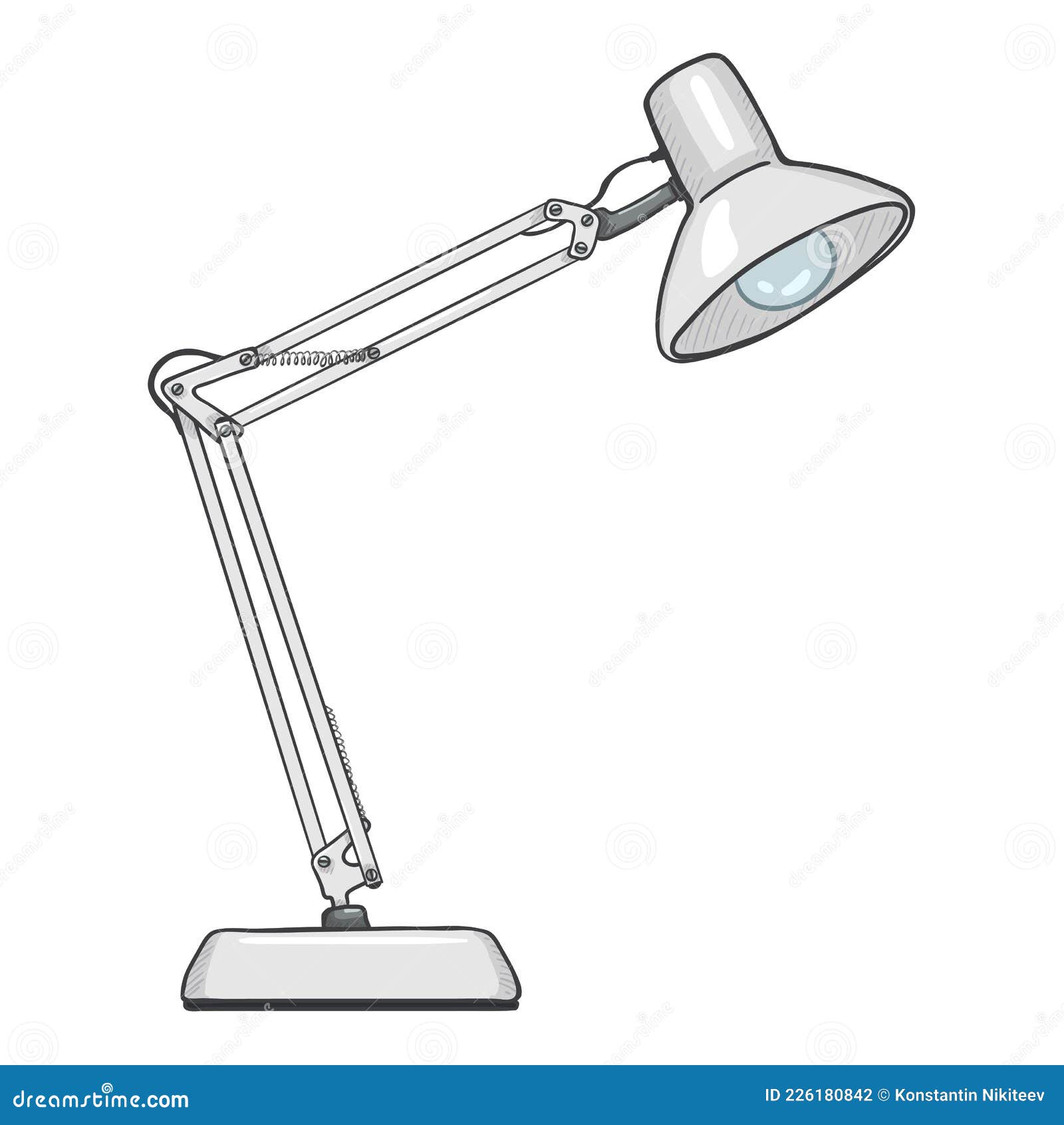 Vector Cartoon White Table Lamp Stock Vector - Illustration of interior ...