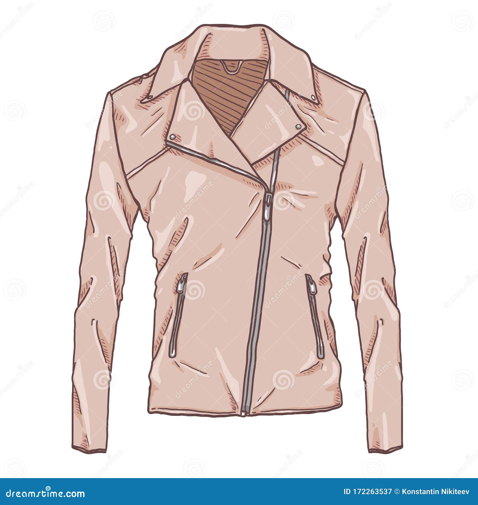 Vector Cartoon Women Motorcycle Leather Jacket Stock Vector ...