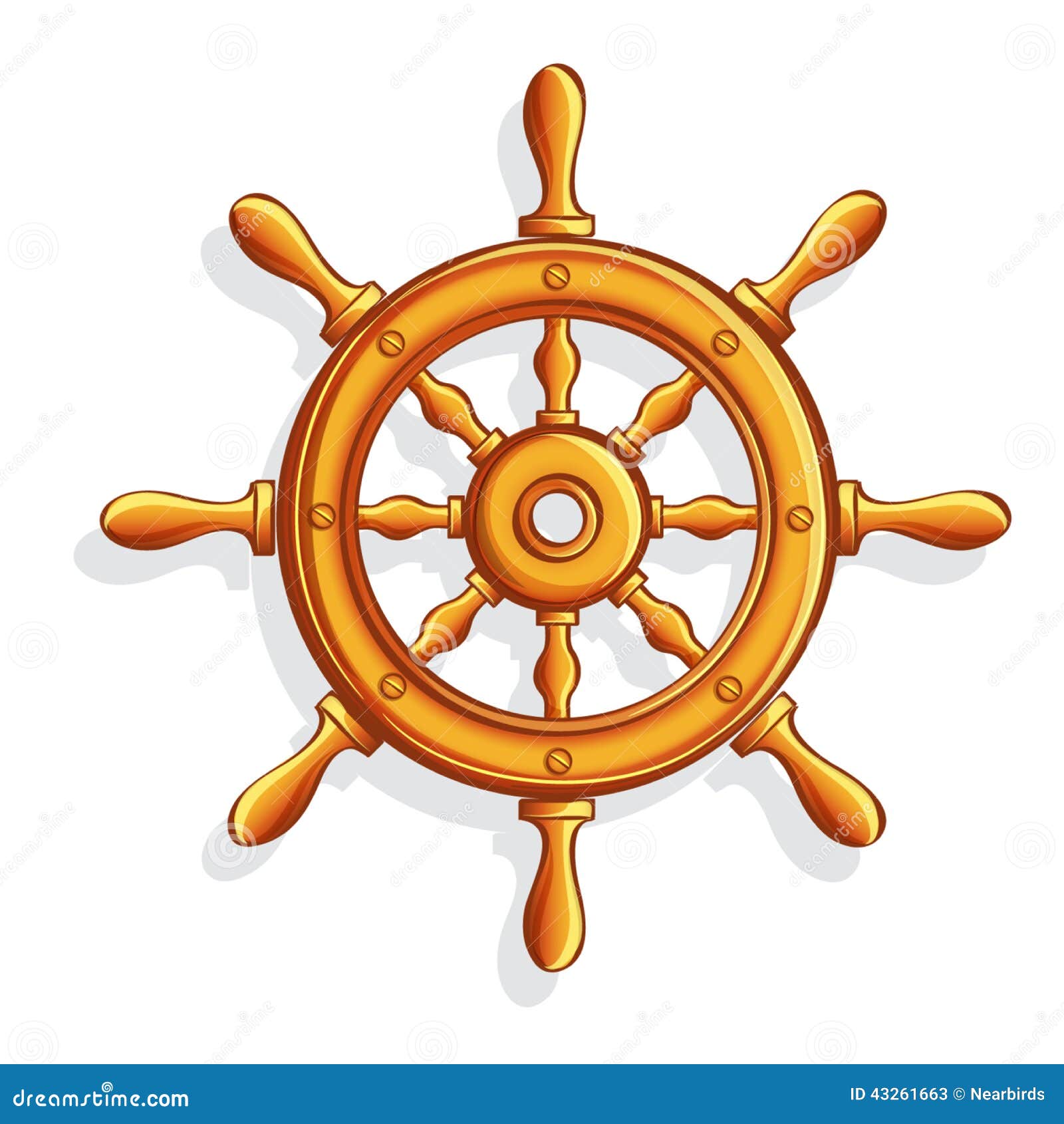 Vector Cartoon Wooden Steering Wheel | CartoonDealer.com #43261663