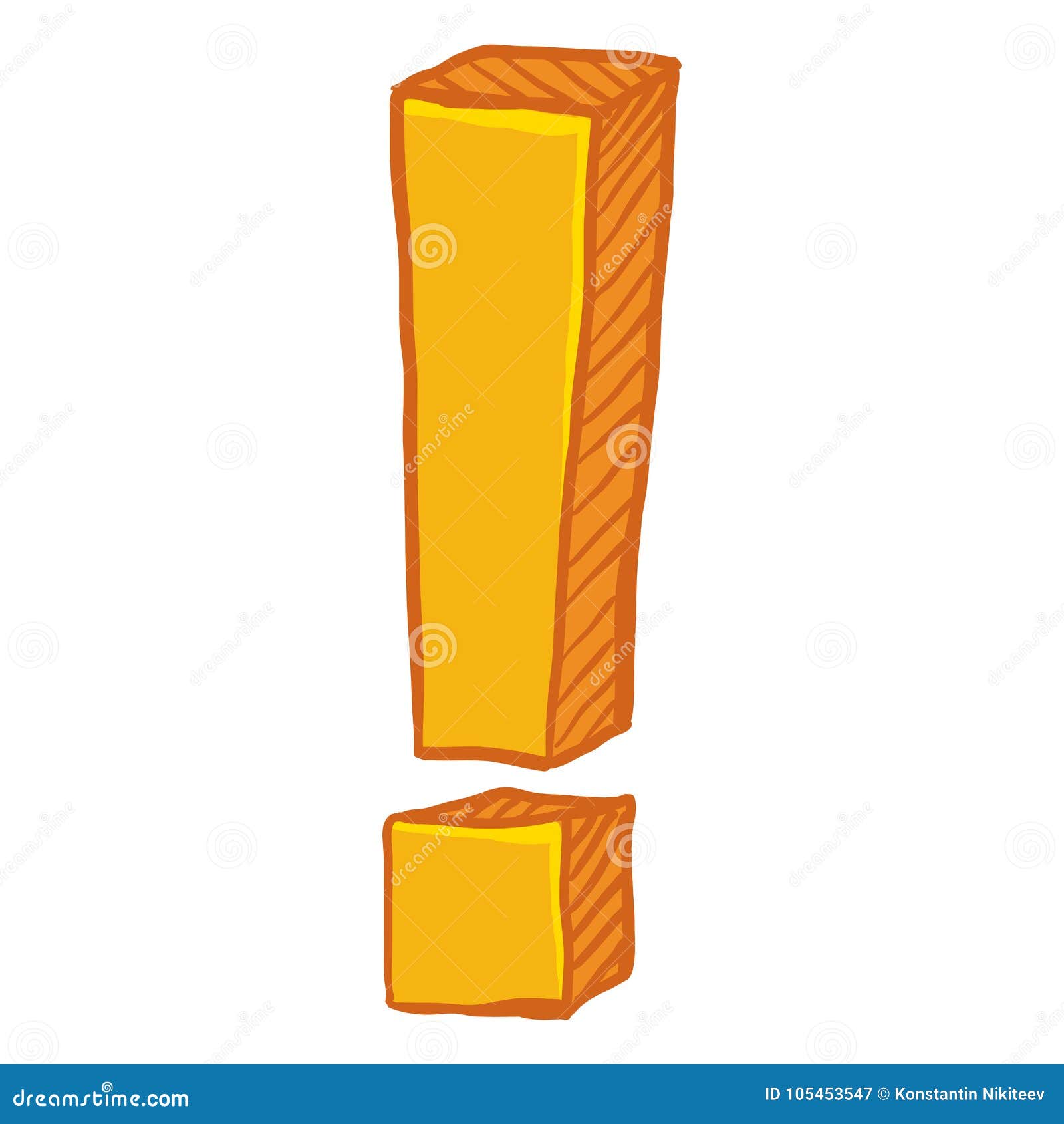 Vector Cartoon Yellow Exclamation Mark Stock Vector - Illustration of ...