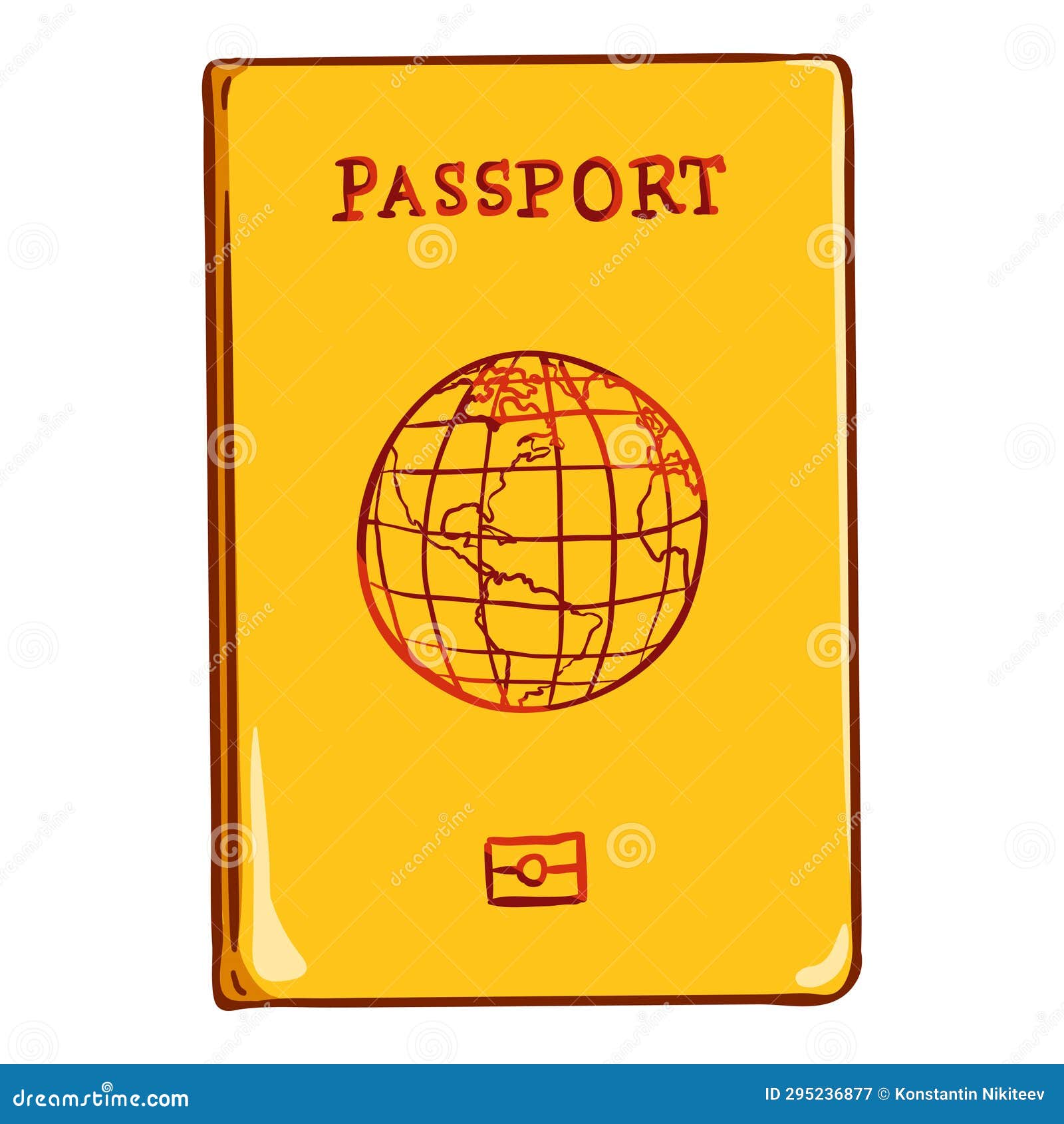 Vector Cartoon Yellow International Passport Stock Vector ...