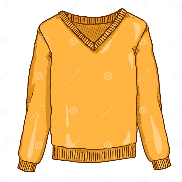 Vector Cartoon Yellow Pullover on White Background Stock Vector ...
