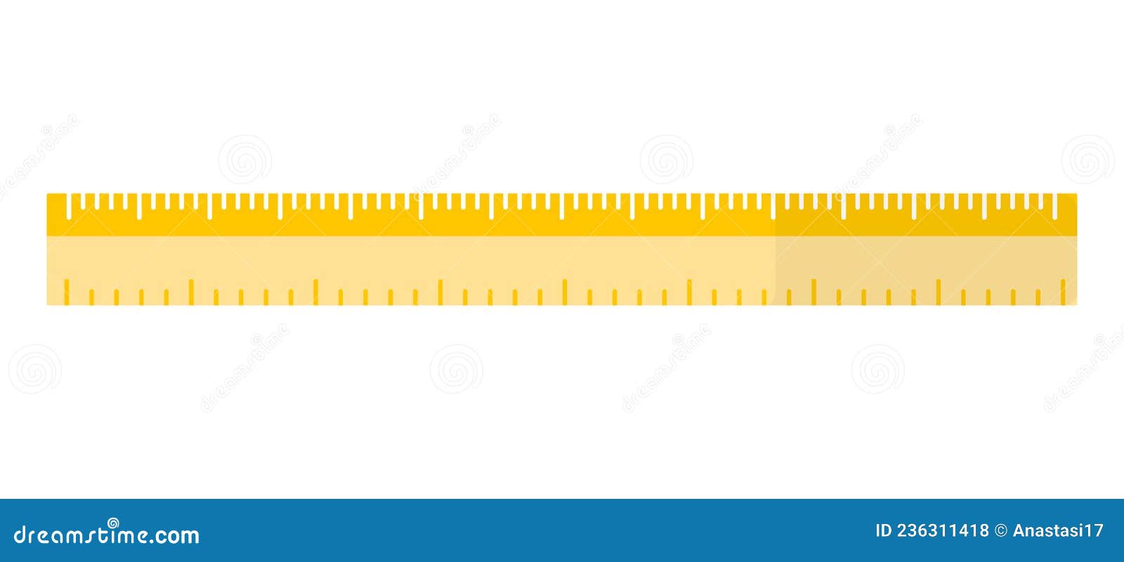 Vector Cartoon Yellow Rectangular Ruler Stock Vector - Illustration of ...