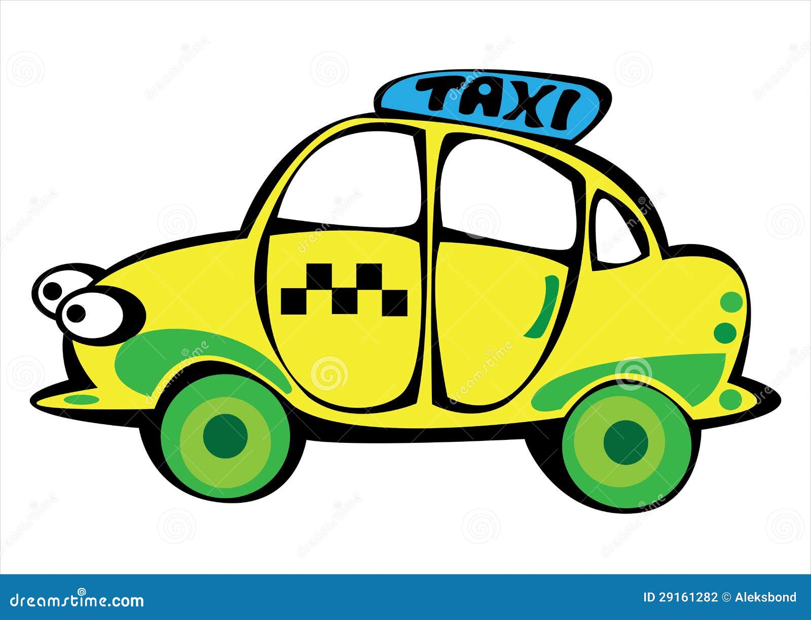 Vector Cartoon Yellow Taxi Isolated On White Stock Vector ...