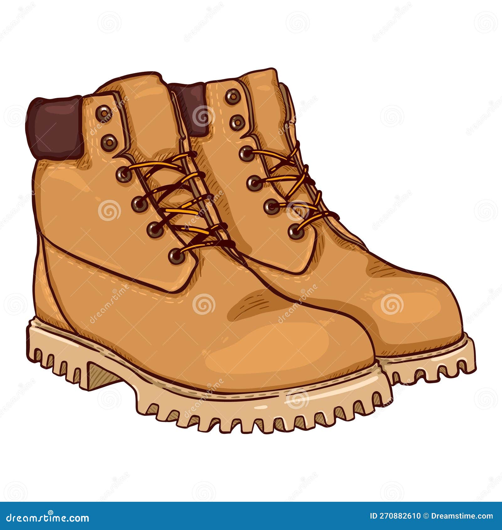 Vector Cartoon Yellow Work Boots Stock Vector - Illustration of leather ...