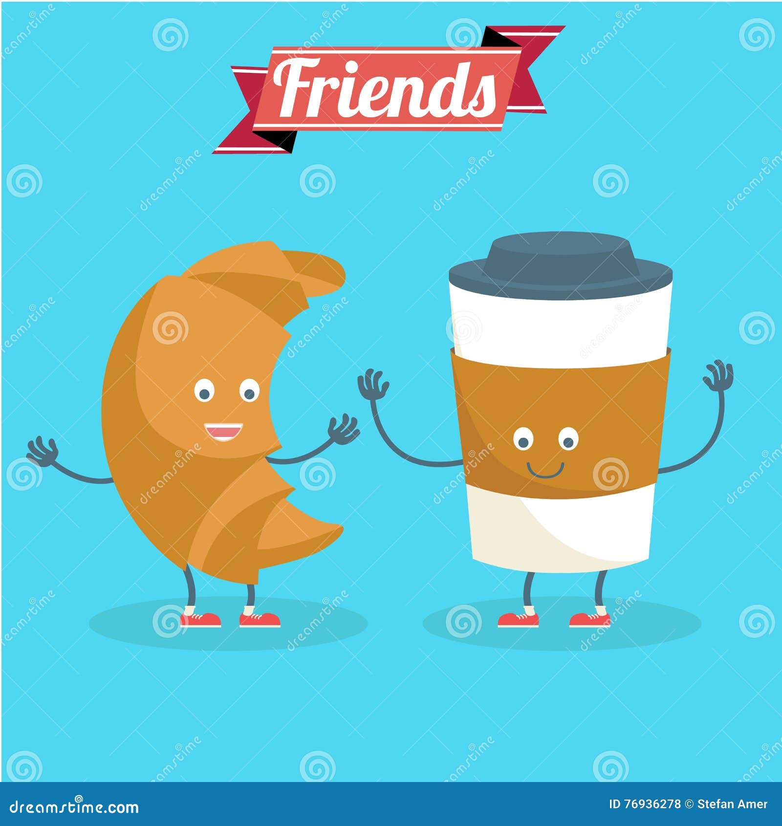 Vector Cartoons Of Comic Characters Bacon And Eggs. Friends Forever ...