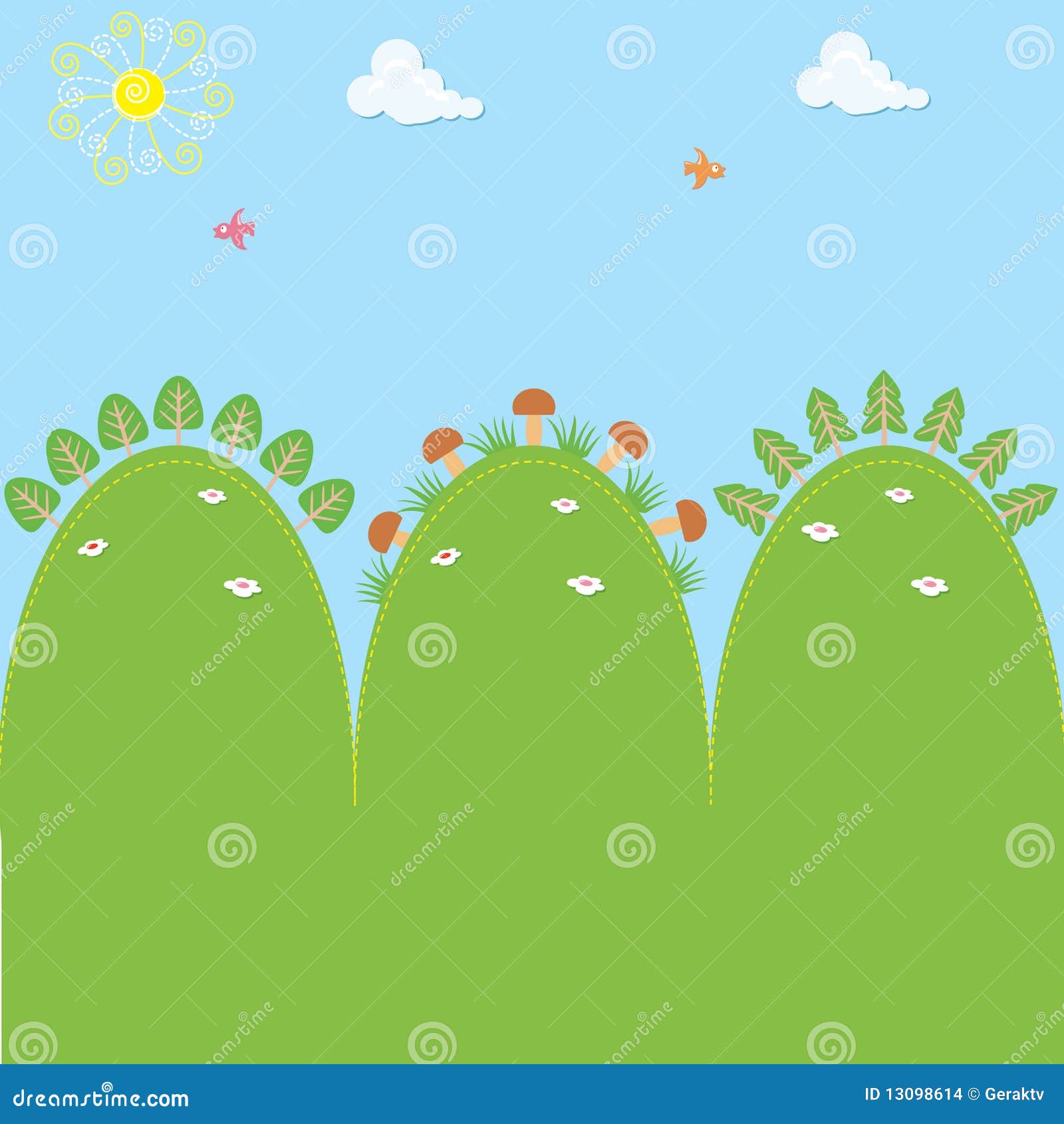 Vector Cartoons Hills .Landscape for Design Stock Vector - Illustration ...