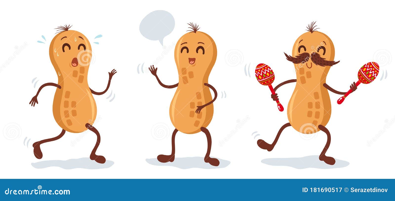 Vector cartoons of peanut stock vector. Illustration of food - 181690517