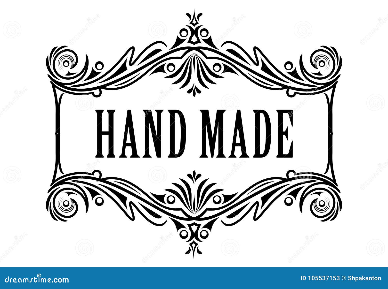 Vector Carved Style Frame with Caption Hand Made Stock Illustration ...