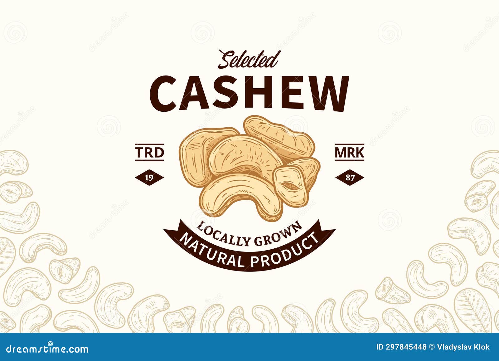 Vector Cashew Nuts Packaging Design Template | CartoonDealer.com #303583566
