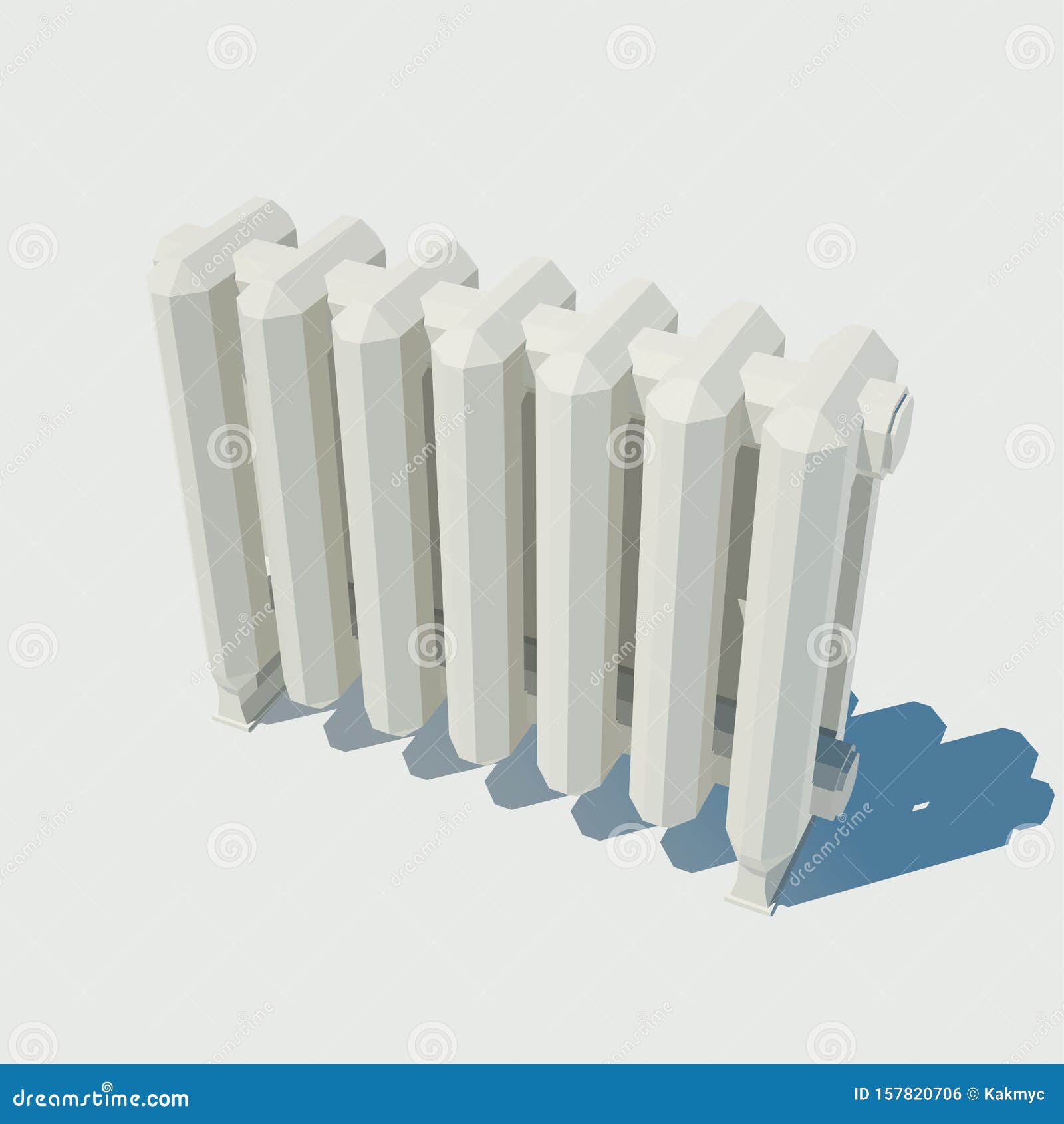 Vector Cast Iron Radiator. Low Poly Illustration. Stock Vector ...