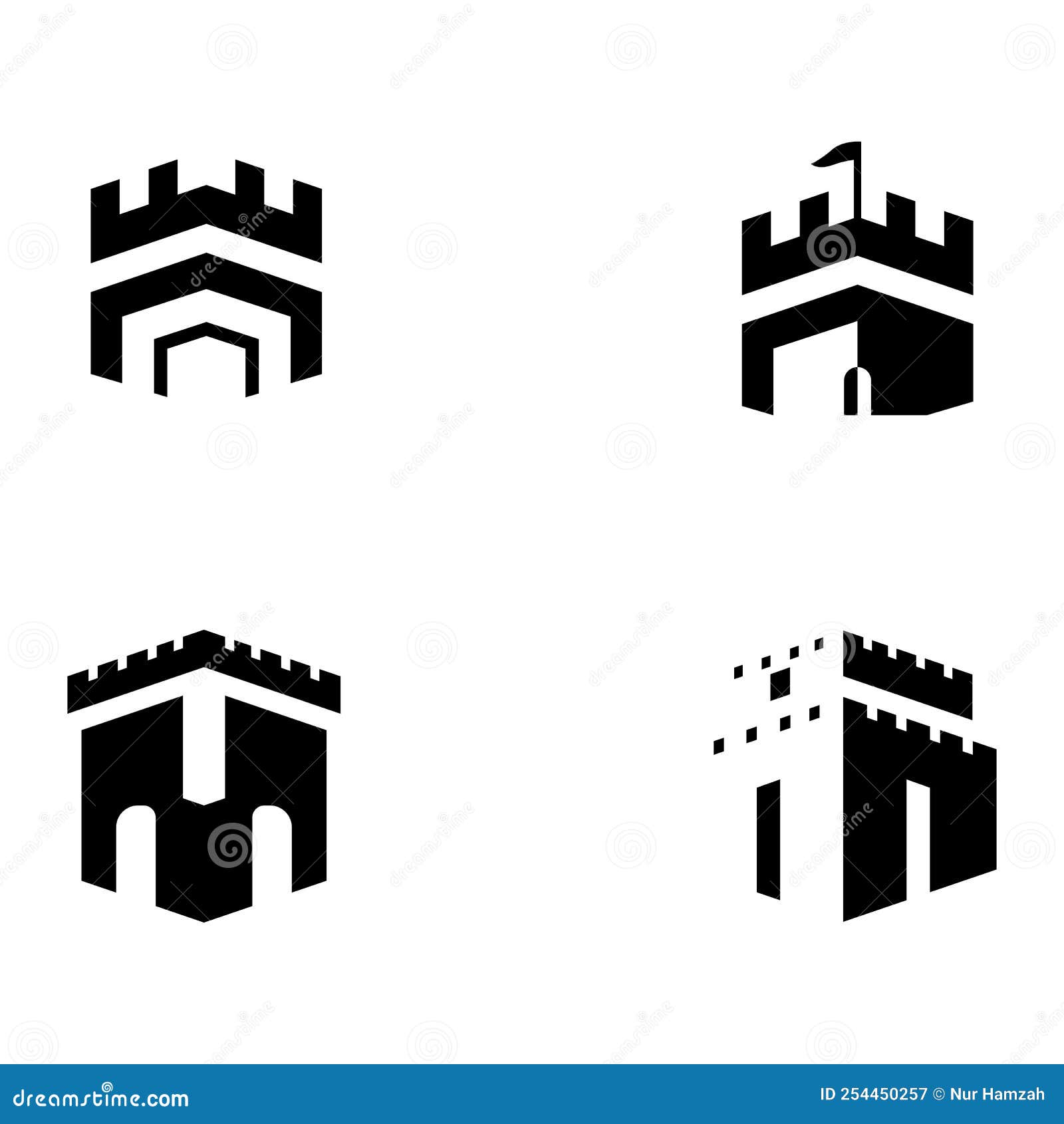 Vector Castle Logo Icon Template Stock Vector - Illustration of knight ...