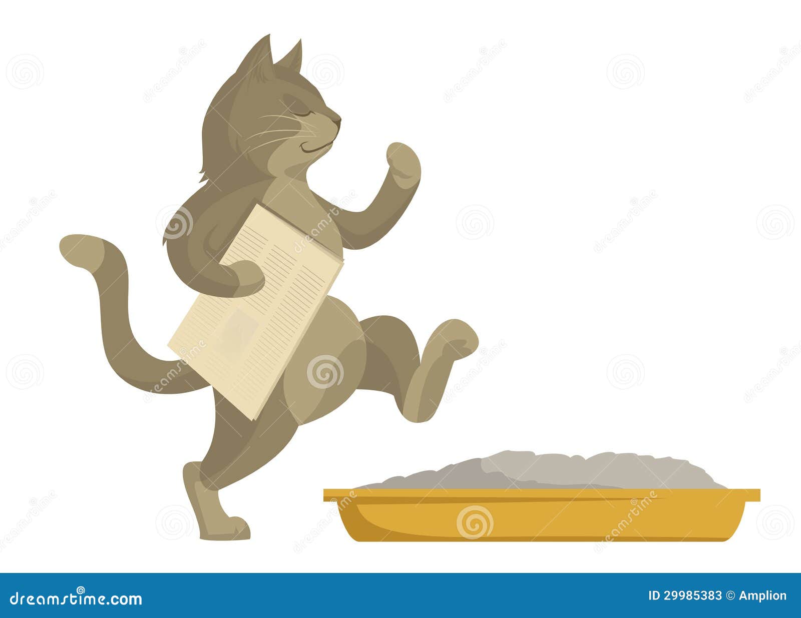 Cat goes in toilet stock vector. Illustration of happiness - 29985383