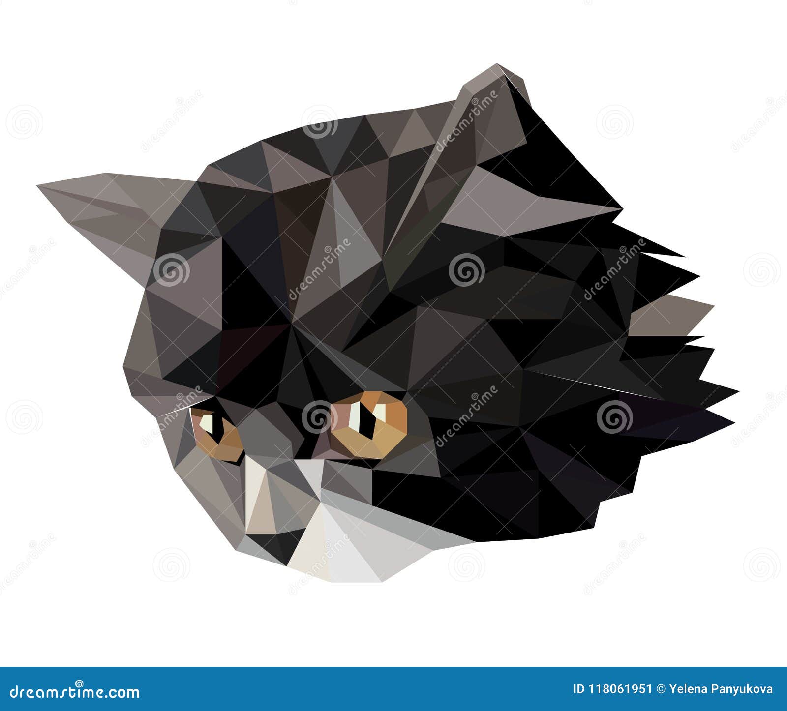 Vector Cat in Polygon Style. Stock Vector - Illustration of polygonal ...