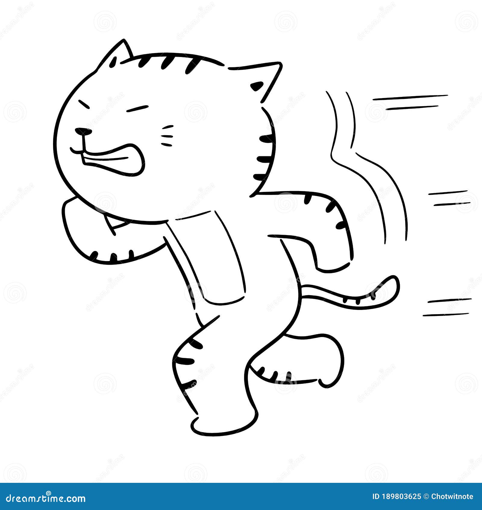 Vector of cat running stock vector. Illustration of running - 189803625