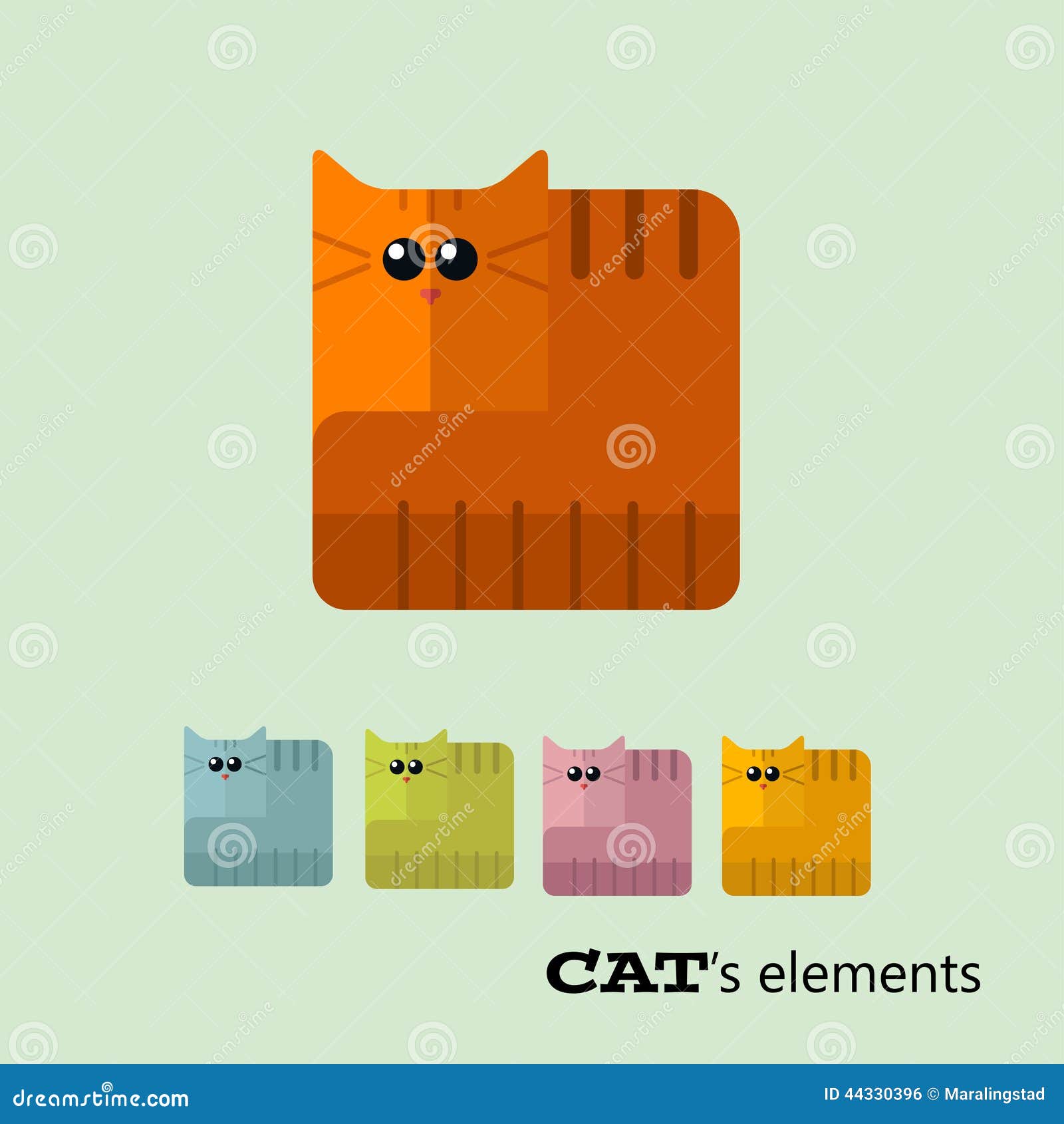 Vector cats elements stock vector. Illustration of collection - 44330396
