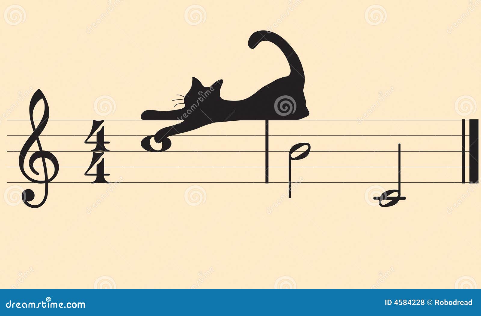 Vector cats and music stock illustration. Illustration of harmonious ...