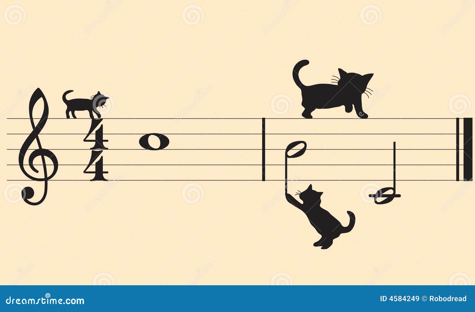 Vector cats and music stock illustration. Illustration of note - 4584249