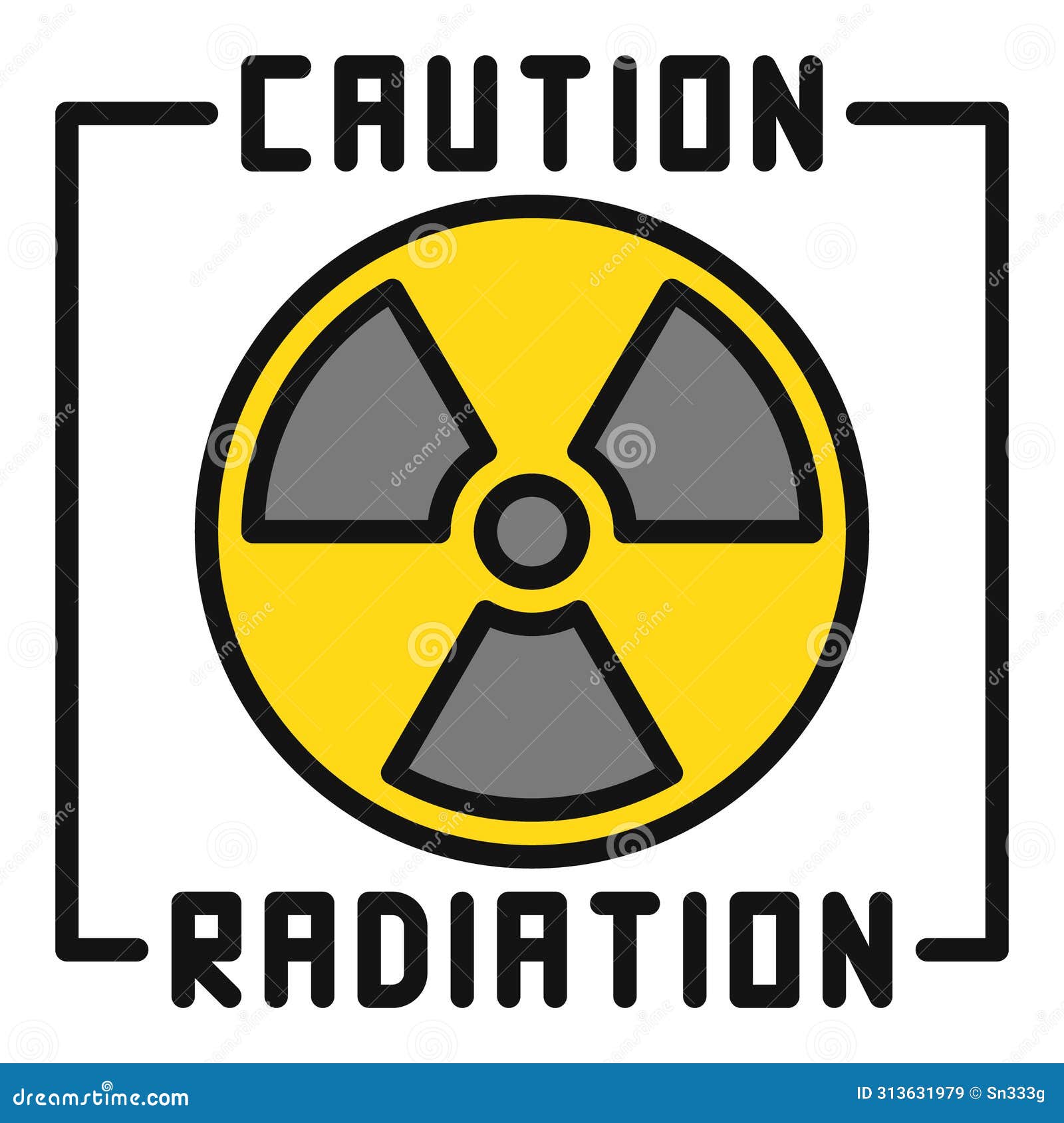 Vector Caution Radiation - Warning Sign Colored Icon or Symbol Stock ...